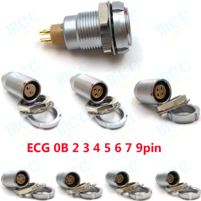 ECG 0B M09 Series 2-9 pin Socket, Metal Circular Aviation Plug Cable ...