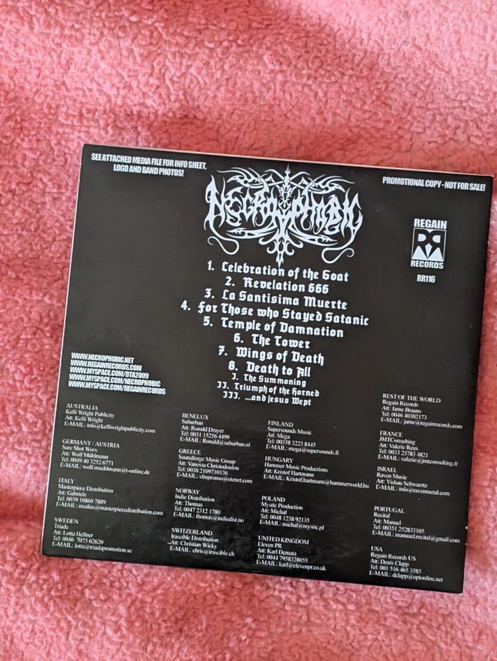 Necrophobic – Death To All Promo CD Dissection Sacramentum Watain ...