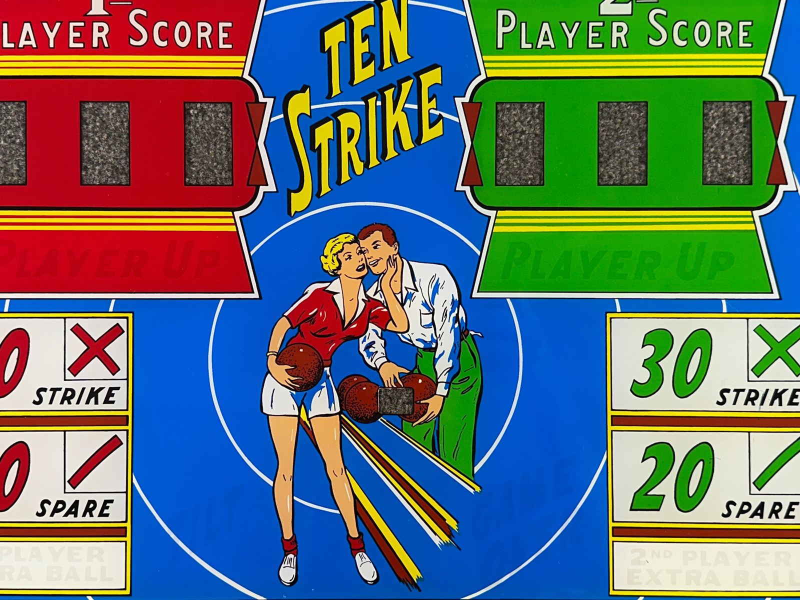 Williams Ten Strike Arcade Game Bowling Bowler Machine Game Backglass ...