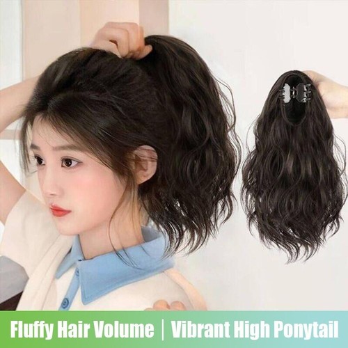 with Clip High Ponytail Wig 25cm Curly Ponytail Micro-curly Long Hair ...