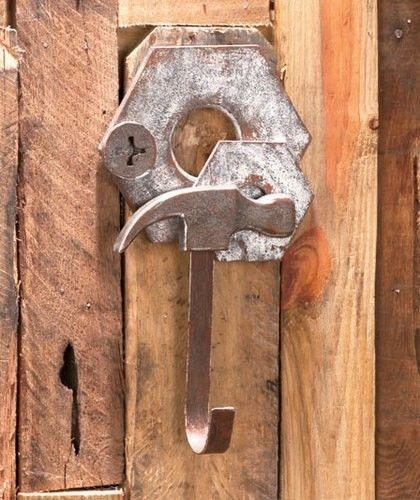 Man Cave Wooden Wall Hooks Hammer 3D Wall Hooks Garage Wall Decor | eBay