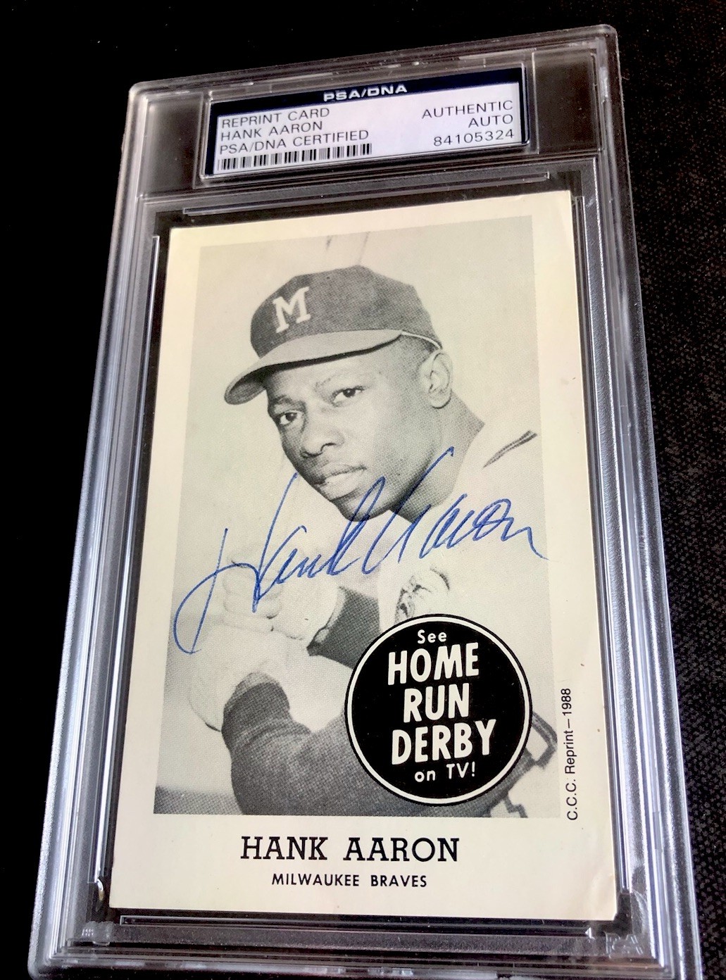1959 Hank Aaron Signed PSA/DNA Home Run Derby REPRINT Card - BRAVES | eBay