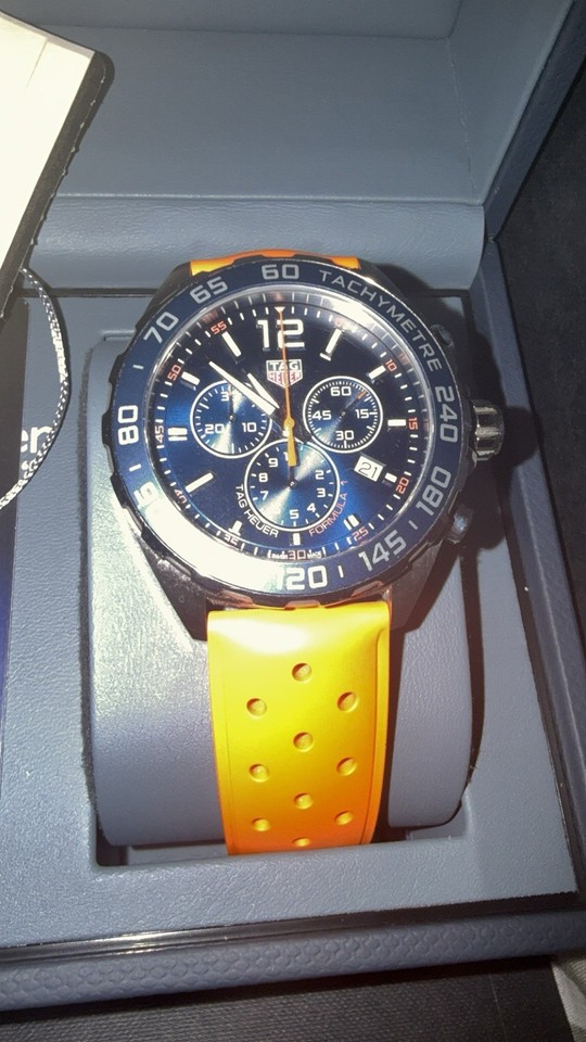 Tag Heuer Formula 1 Orange Quartz 43mm Men's Watch WAZ101A With Box ...