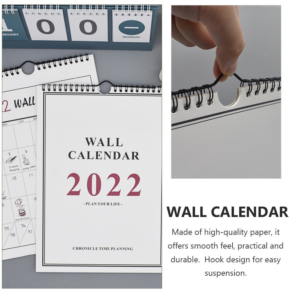3 pcs 2022 Wall Calendar Simple Note-taking Creative Hanging Calendar Wall Decor | eBay UK