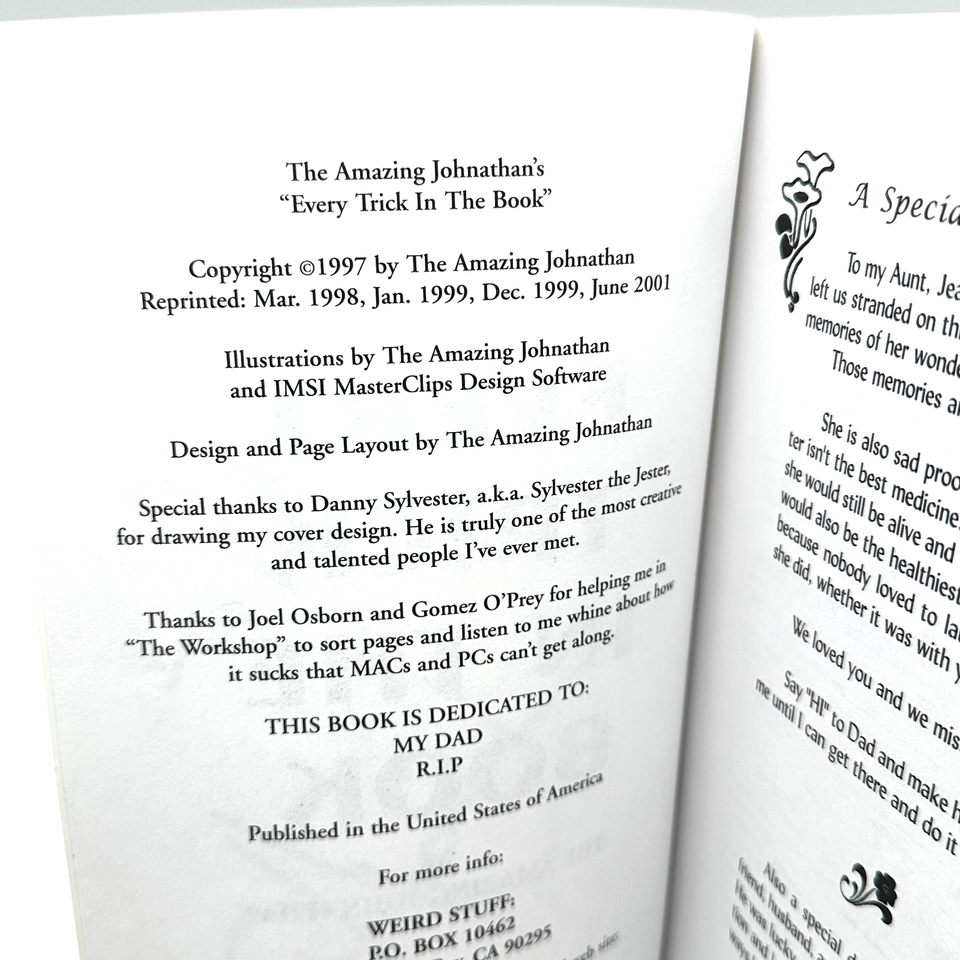 SIGNED Amazing Johnathan Every Trick in the Book 2001 Comedy Magic ...