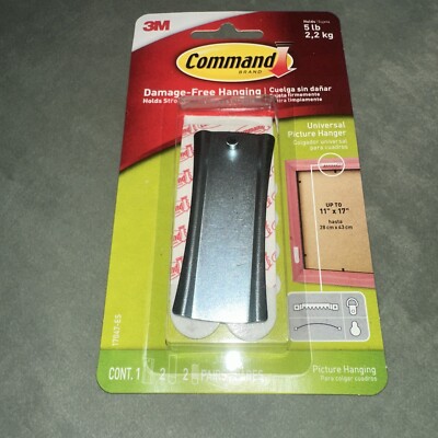 3M Command Universal Picture Hanger 17047 Large Holds 5 LB No Damage, 1 ...