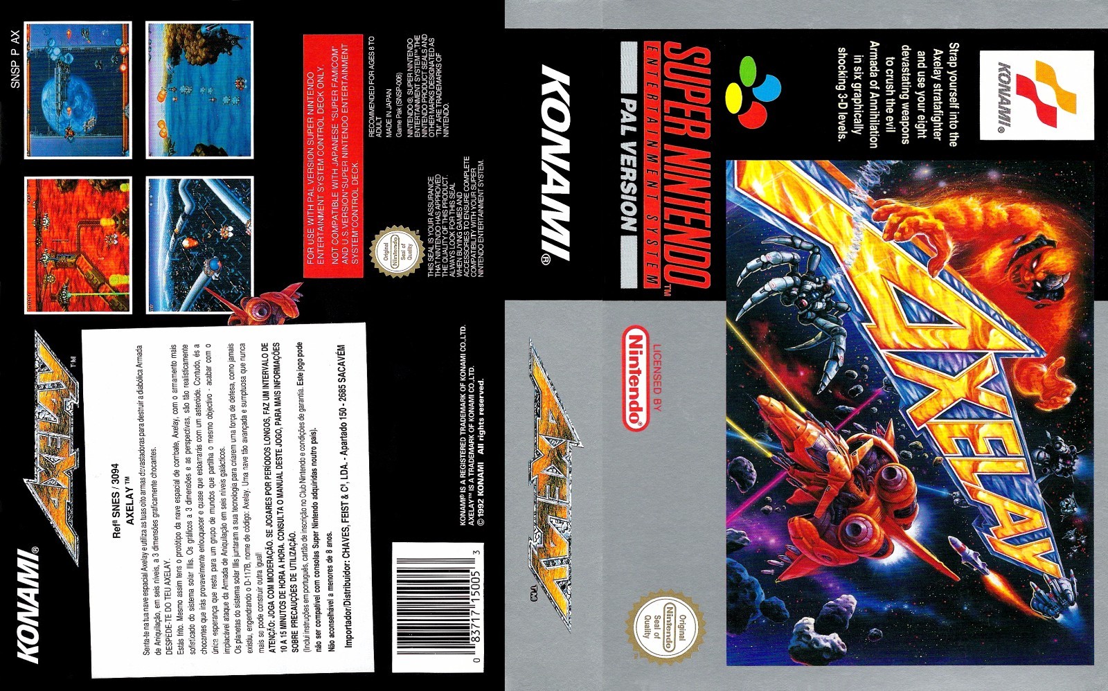- Axelay SNES Box Art Case Insert Cover Replacement Only | eBay