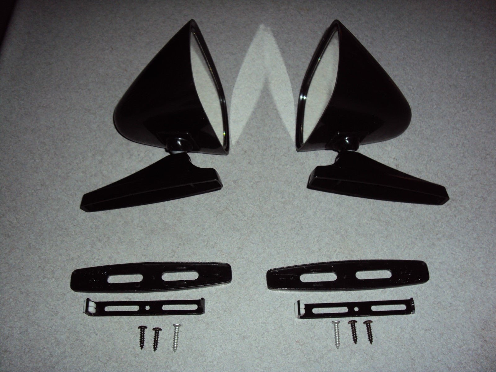 BLACK SPORT MIRRORS MUSCLE CAR RESTO MOD HOT ROD LOW RIDER CLASSIC PAIR ...