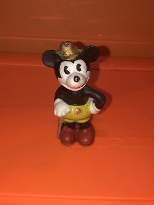 VTG Walt E Disney 1930's Pie-Eyed Mickey Mouse Cane Figurine Statue ...