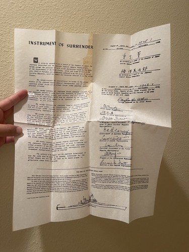 Official Surrender Document Signed In Tokyo Bay, Japan, September 2 ...