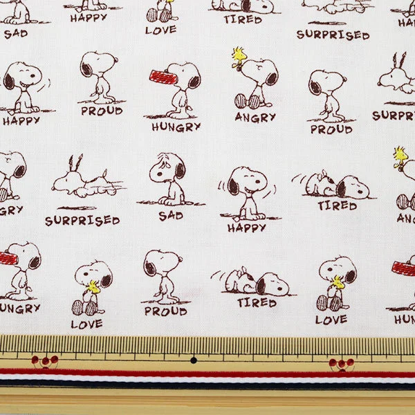 Snoopy Peanuts Pattern #04 Gauze Cotton Fabric (by fat quarter or other ...