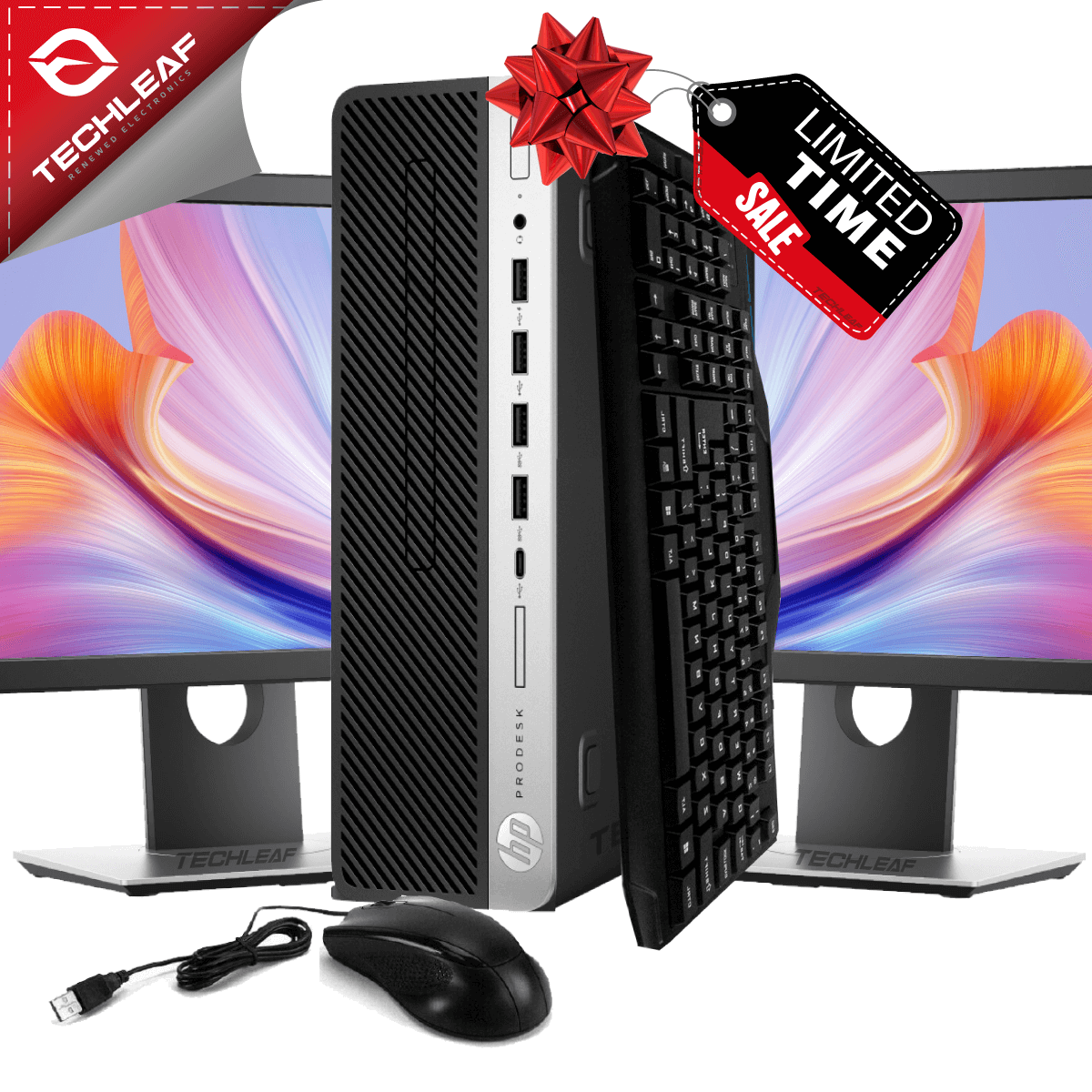 HP Desktop Computer PC i7, up to 64GB RAM 4TB SSD, 24" LCDs, Windows 11 ...