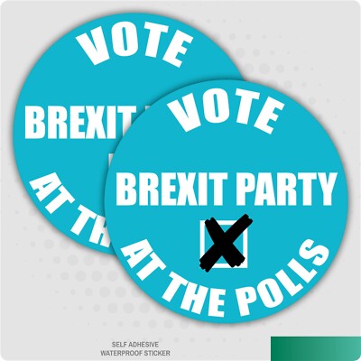 2 x Vote Brexit Party - Car Bumper Vinyl Decal Sticker Farage EU ...