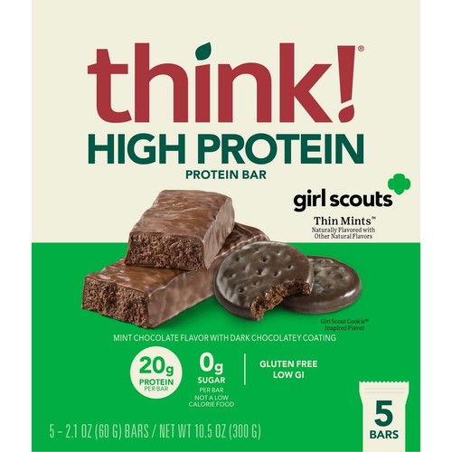 Think! High Protein Bars, Girl Scout Thin Mint, 20g, 5CT | eBay