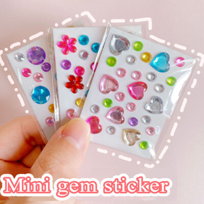 Mini 3D Crystal Stickers Set Cute Flower Love Shaped Decoration ...