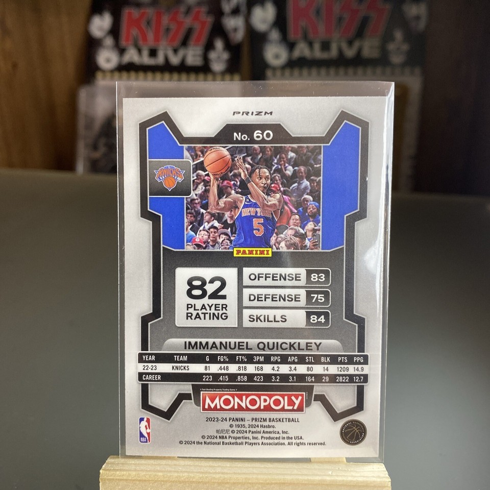 2023-24 Panini Prizm Monopoly - Purple Wave Prizm #60 Immanuel Quickley ...