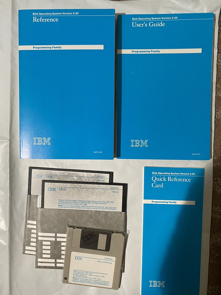 Vintage IBM DOS 3.30 Disk Operating System 3.5" & 5.25" Disks and ...