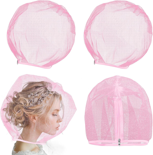 Breathable Mesh Makeup Hood Zipper Closure Face Cover 4Pcs Makeup ...