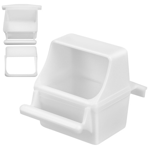 2 Pcs Splash-proof Food Box Transparent Bird Feeder Container Cage | eBay