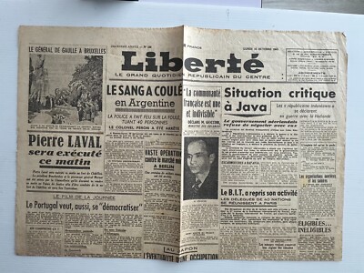 Zeitung Die Freiheit 15 Oct.1945 " Stein Laval Sera Execute Was Am ...