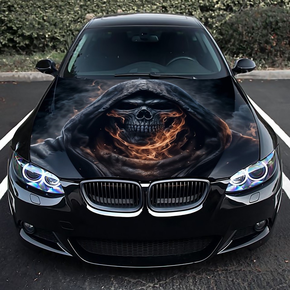 Grim Reaper Car Hood Wrap Decal Vinyl Sticker Graphic Skull For Car and ...