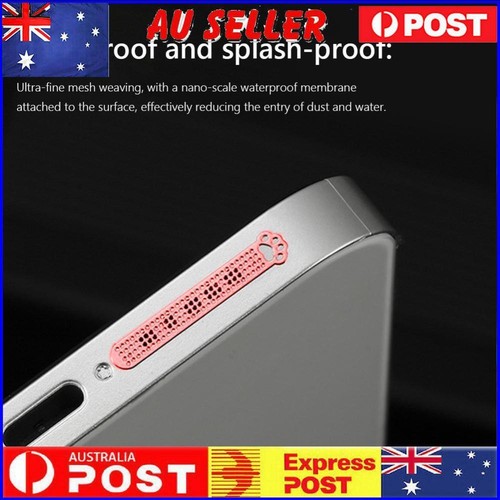 Cat Paw Phone Dustproof Net Stickers Speaker Mesh for iPhone 13/12 (Red ...