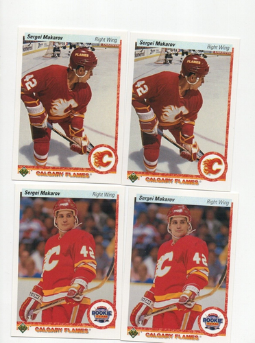 SERGEI MAKAROV CALGARY FLAMES 1990-91 UPPER DECK 4X ROOKIE RC LOT | eBay