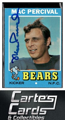 Mac Percival 1971 Topps #176 Chicago Bears TTM/IP Signed Auto | eBay