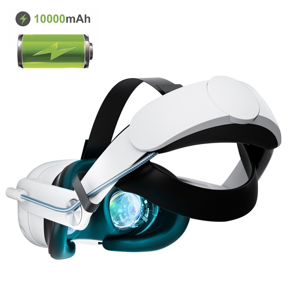 For Meta Quest 3 VR Headset w/ 10000mAh Battery Pack Power Bank Elite ...