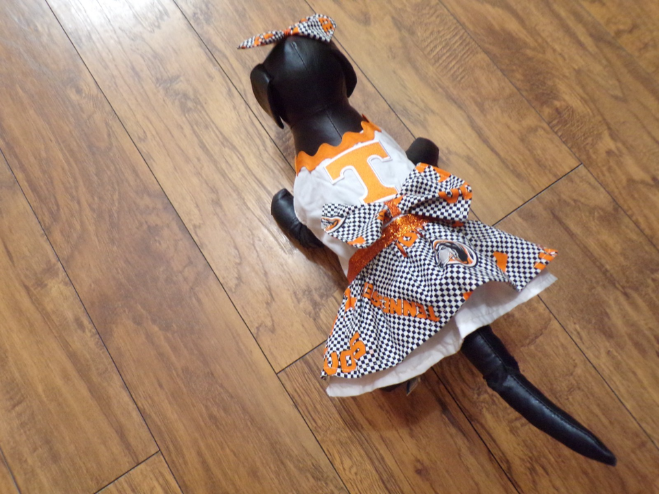 pet dog cheer dress Tennessee Vols, black&white checkered, XS*(read ...