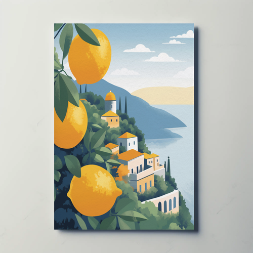Lemon Trees Over Amalfi Coast Citrus View Travel Poster | eBay