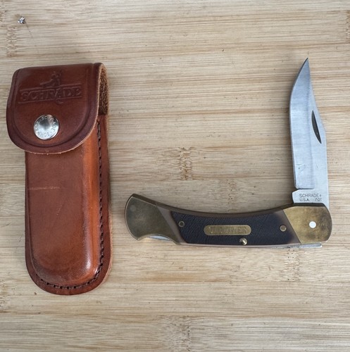 Vintage Schrade + 7OT Old Timer Lockback Knife w Leather Sheath | eBay