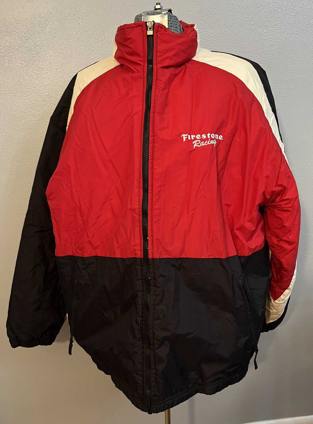 Vintage Firestone Racing Puffer Racing Jacket Hollowa… - Gem