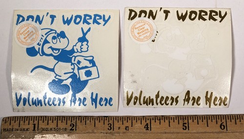 Lot Of 2 Mickey Mouse EMT Volunteers Decal Sticker Emergency Medical | eBay