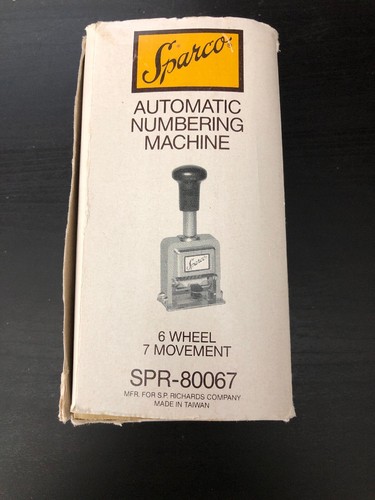 Sparco Automatic Numbering Machine 6 Wheel 7 Movement SPR-80067 With ...