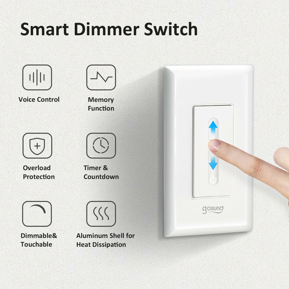 Gosund Smart Dimmer WiFi Switch Works W/ Alexa Google Home (Pack of 1 ...