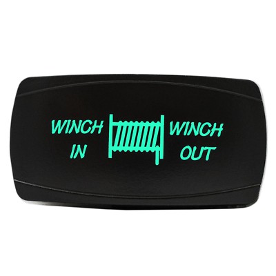 GREEN LED Horizontal WINCH IN/OUT Rocker Switch 4WD 4X4 UTV Waterproof ...
