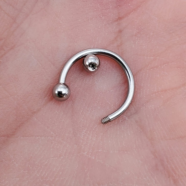 PAIR 16g 10mm Septum Ring Circular Barbell Horseshoe Surgical Steel 3/8 ...