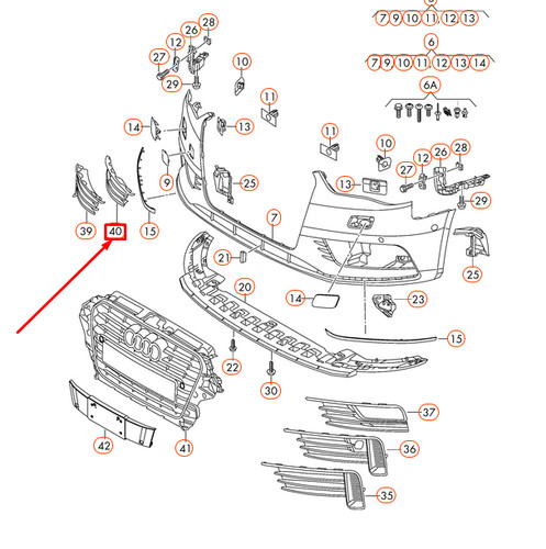 New Genuine AUDI A3 8V Front Right Lower Bumper Grille 8V5807682A9B9 ...