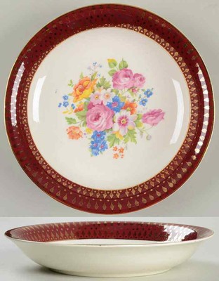 Blue Ridge Southern Pottery Royal Rajah Maroon Soup Bowl 993380 | eBay