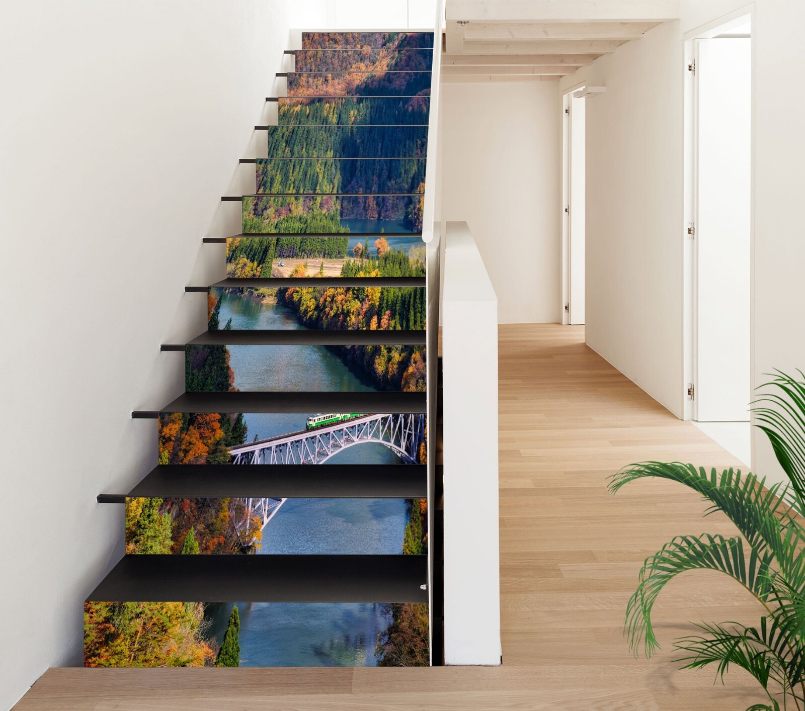 3D Lake Bridge ZHU800 Stairs Risers Decoration Photo Mural Vinyl ...