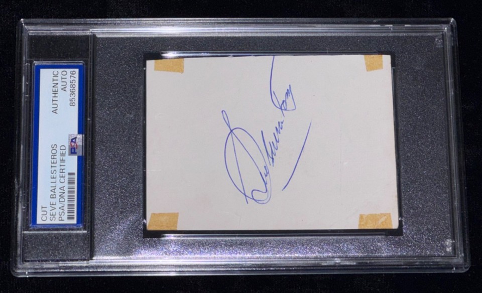 Seve Ballesteros "2x Masters Champion Golf HOF" Signed Autographed Cut ...