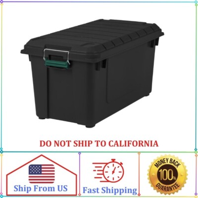 Storage Box 82 Qt. Heavy Duty Weather Tight Store-It-All Container Bin ...