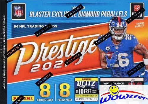 2021 Panini Prestige Football EXCLUSIVE HUGE Factory Sealed Blaster Box ...