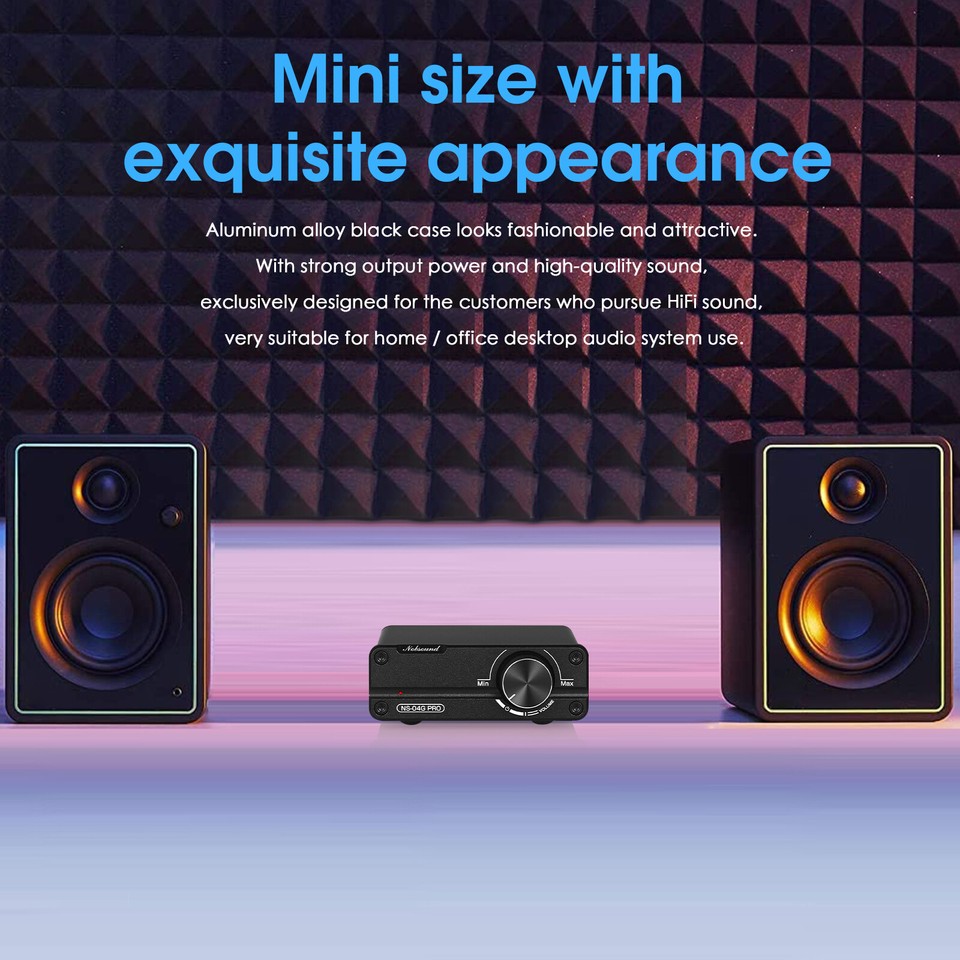 Mini Class D Power Amplifier HiFi Stereo 2.0 Channel Digital Audio Amp ...