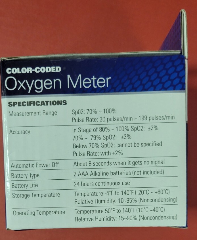 North American Health & Wellness Color-Coded Finger Oxygen Meter | eBay