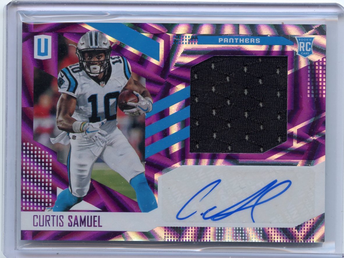 2017 UNPARALLELED #327 CURTIS SAMUEL AUTOGRAPH JERSEY ROOKIE RC #17/99 ...