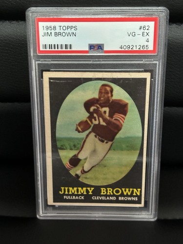 1958 Topps #62 Jim Brown ROOKIE CARD PSA 4 VG/EX Browns LEGEND/HOF/GOAT ...