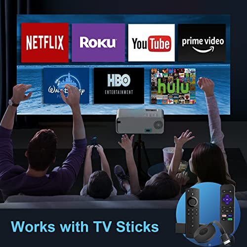 Mini WiFi Projector ASAKUKI 8000 Lumens Home Movie Projector Full HD ...