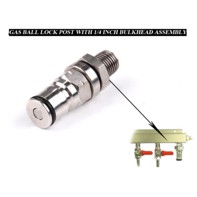 Home Brew Gas Ball Lock Post with 1/4 Inch Bulkhead Assembly FP | eBay ...